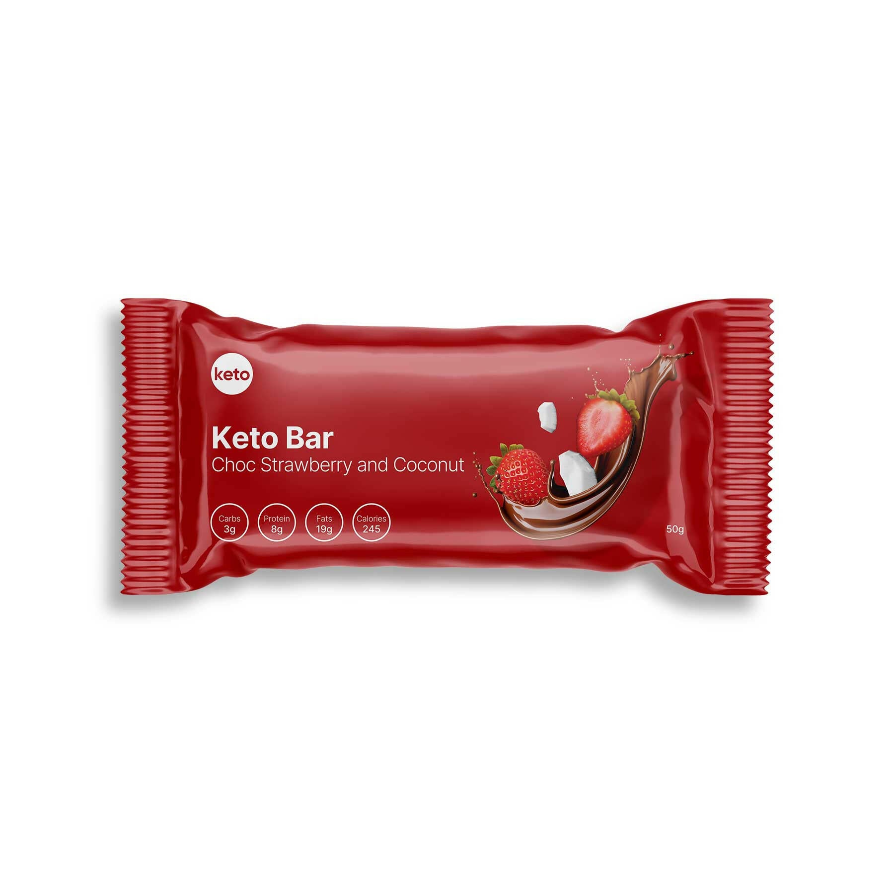 1x Choc Strawberry and Coconut Keto Bar – Keto Australia